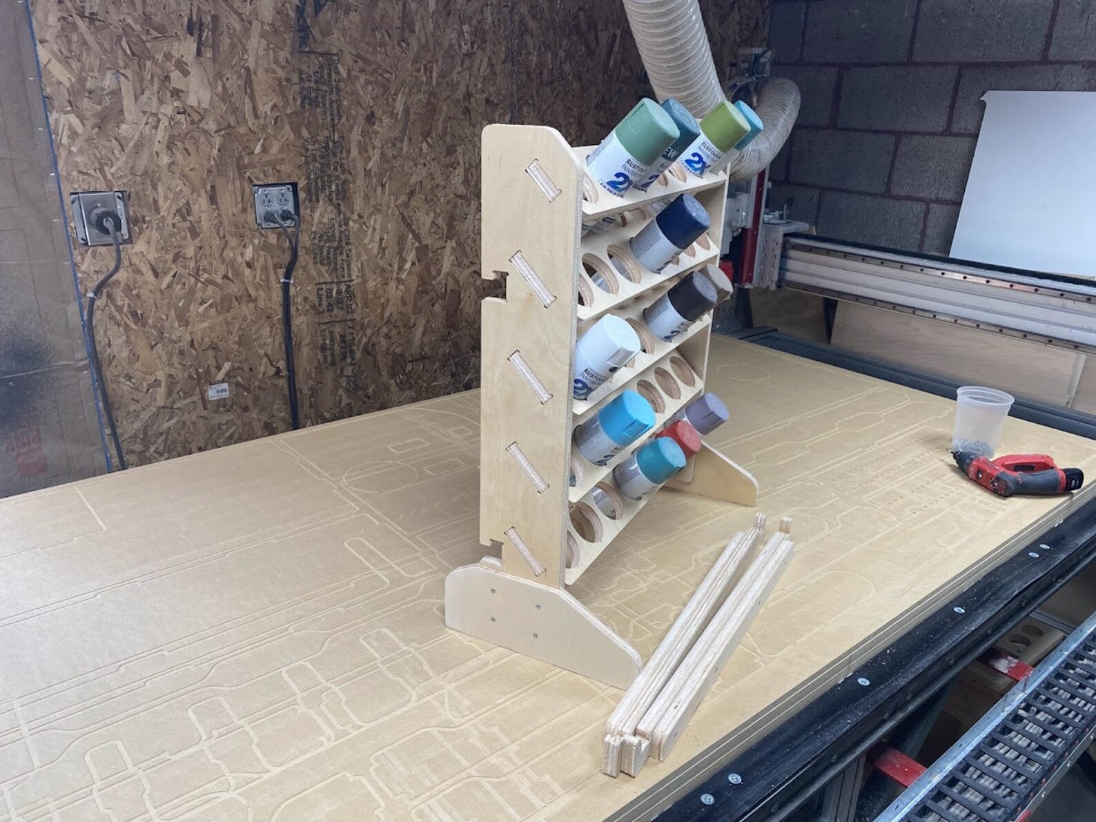 35 Can Spray Can Rack CNC Router Design File Fusion 360 DXF - Etsy