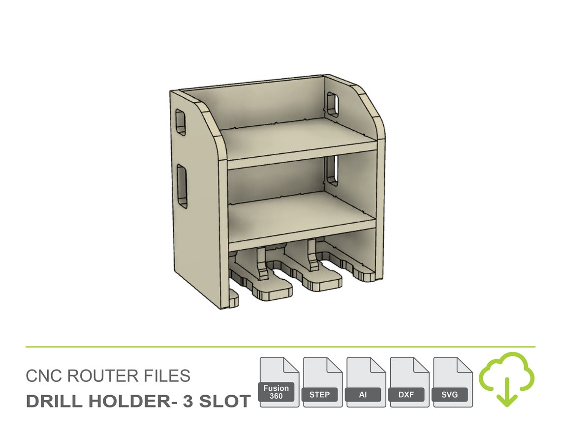 3 Slot Drill Holder Charging Station CNC Files Power Tool - Etsy