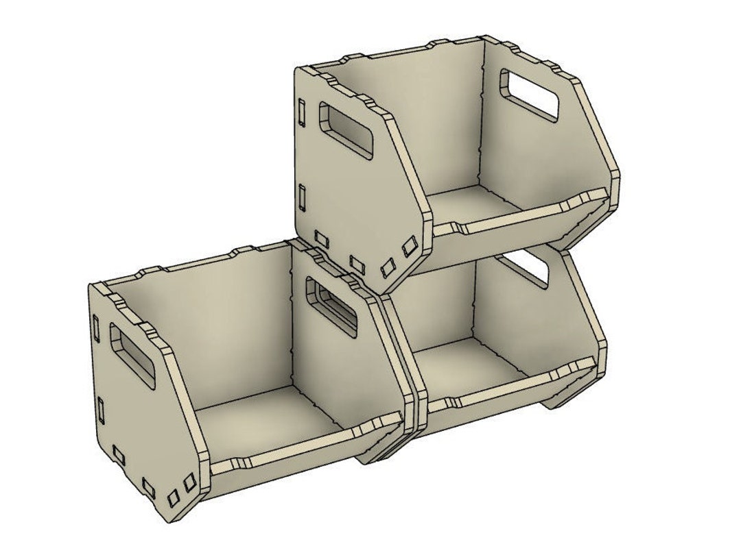 CNC Files for Wood Small Parts Organizer Bins - Modular Stackable Small ...