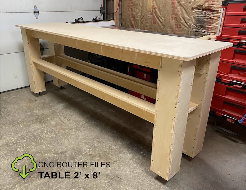 2x8 Workbench Table CNC Table Files , Workbench Plans, Fusion 360 STEP ...