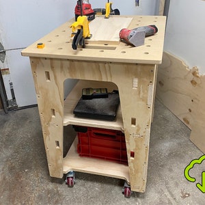 CNC Files for Wood Dog Hole Workbench Cart - Mobile Workshop Clamping ...