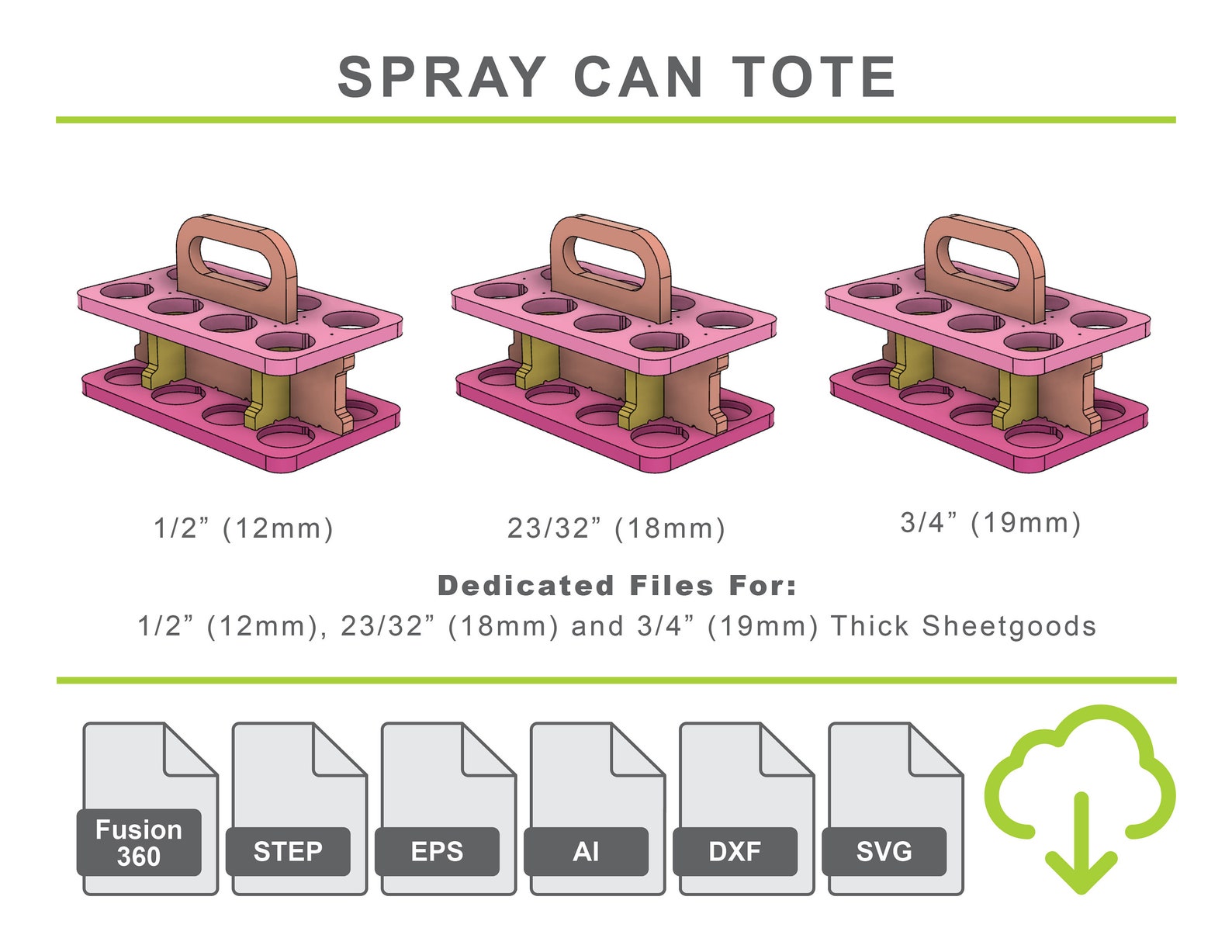 Spray Can Holder Caddy Tote SVG DXF CNC Router Files Cnc | Etsy
