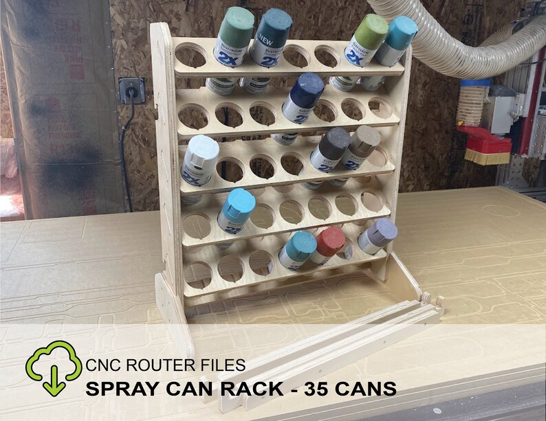 35 Can Spray Can Rack CNC Router Design File Fusion 360 DXF - Etsy