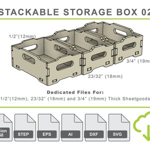 Stackable Storage Crate Box CNC Router Files, DIY Stacking Plywood ...