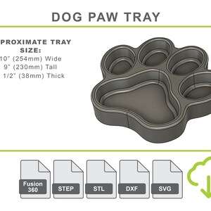 Dog Paw Tray CNC Router Files, 3D Model File, 3D Printer File ...