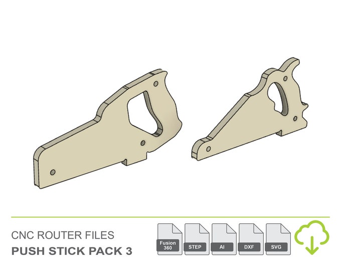 Saw Handle Push Stick Design Files for CNC fusion 360, .f3d, .step ...