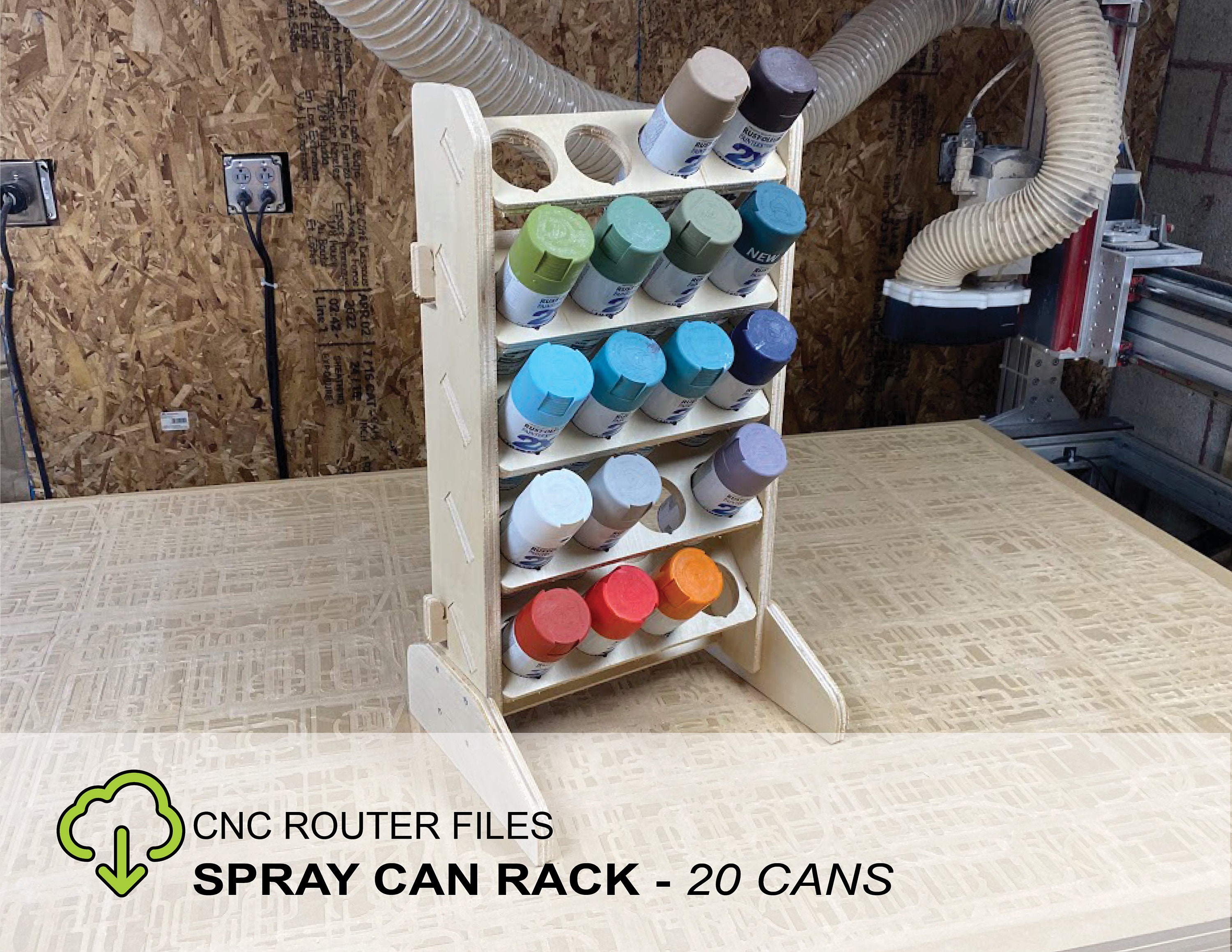 CNC Files for Wood Spray Can Rack 20 Can Spray Can Holder - Etsy