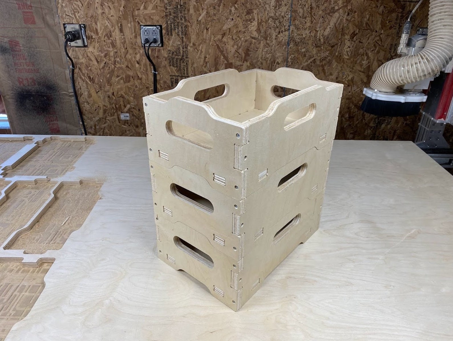 Stackable Storage Crate Box Cnc Router Files Diy Stacking Plywood