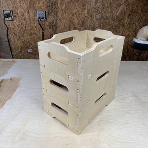 Stackable Storage Crate Box CNC Router Files, DIY Stacking Plywood ...