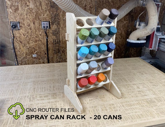 20 Can Spray Can Rack CNC Router Design File Fusion 360 DXF - Etsy