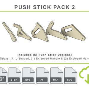Table Saw Push Stick Pack 2 CNC Router Files, Pack of Multiple Push ...