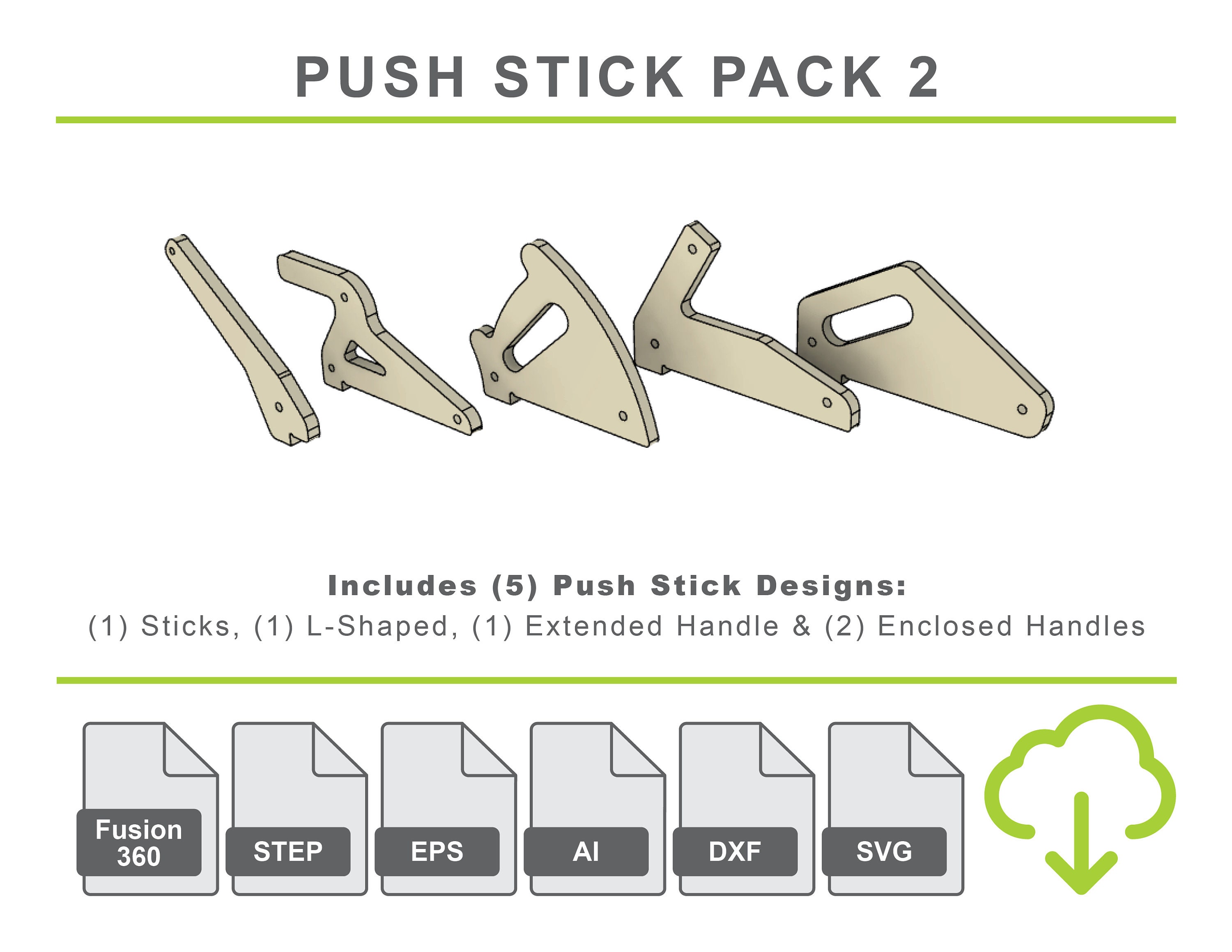 Table Saw Push Stick Pack 2 CNC Router Files Pack of Multiple - Etsy