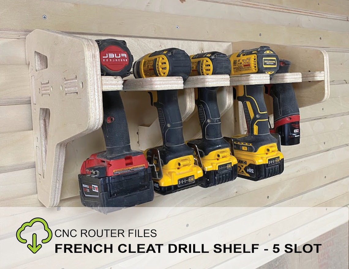 CNC Router Files French Cleat Wall Cordless Tool Organizer 5 - Etsy