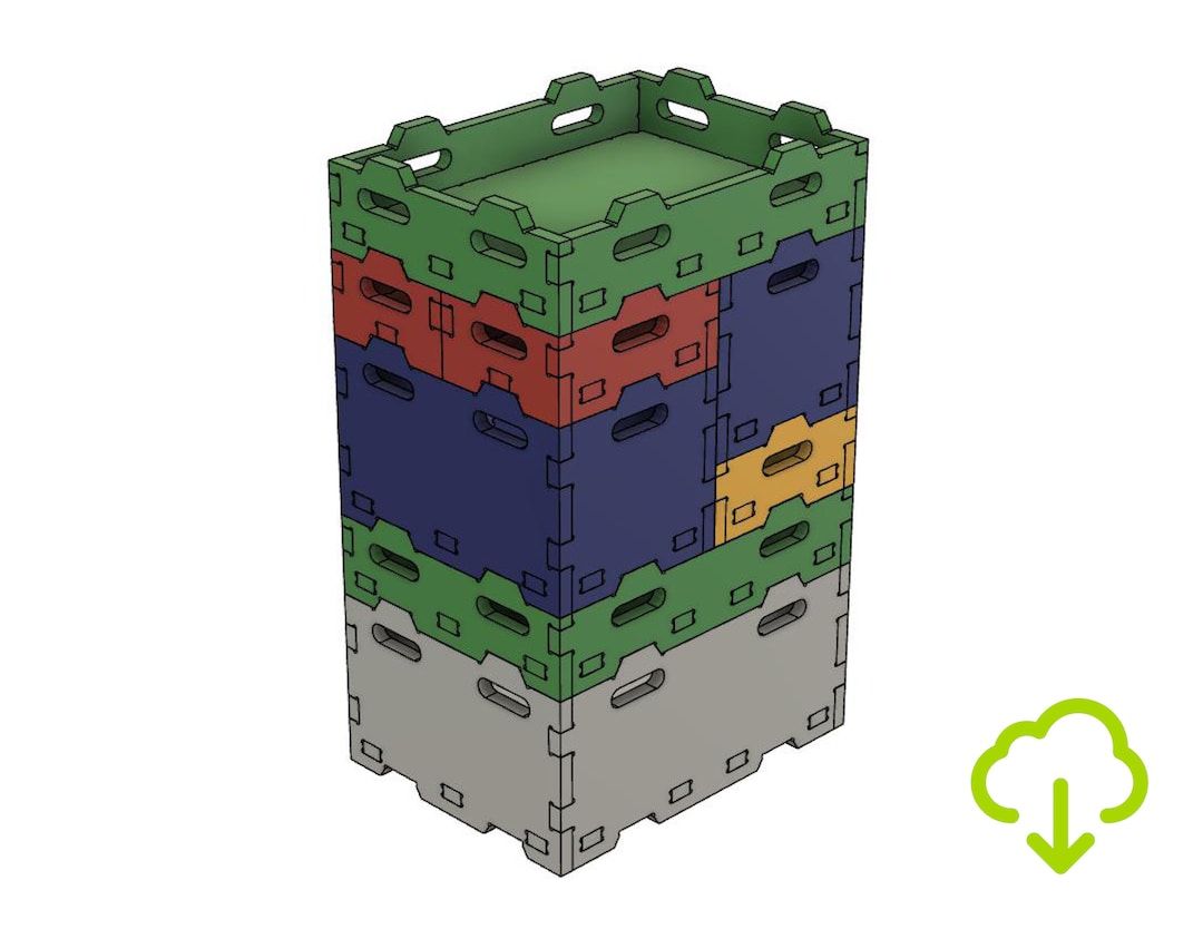 Cnc Router Stackable Box Crate Files 5 Box Set Diy Modular Plywood Boxes Modular Stackable