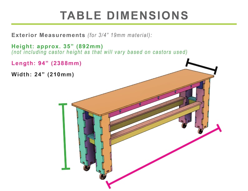 2x8 Workbench Table CNC Table Files , Workbench Plans, Fusion 360 STEP ...