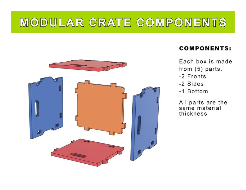 Stackable Modular Vinyl Record Crate 3D Files, DIY Modular Plywood ...