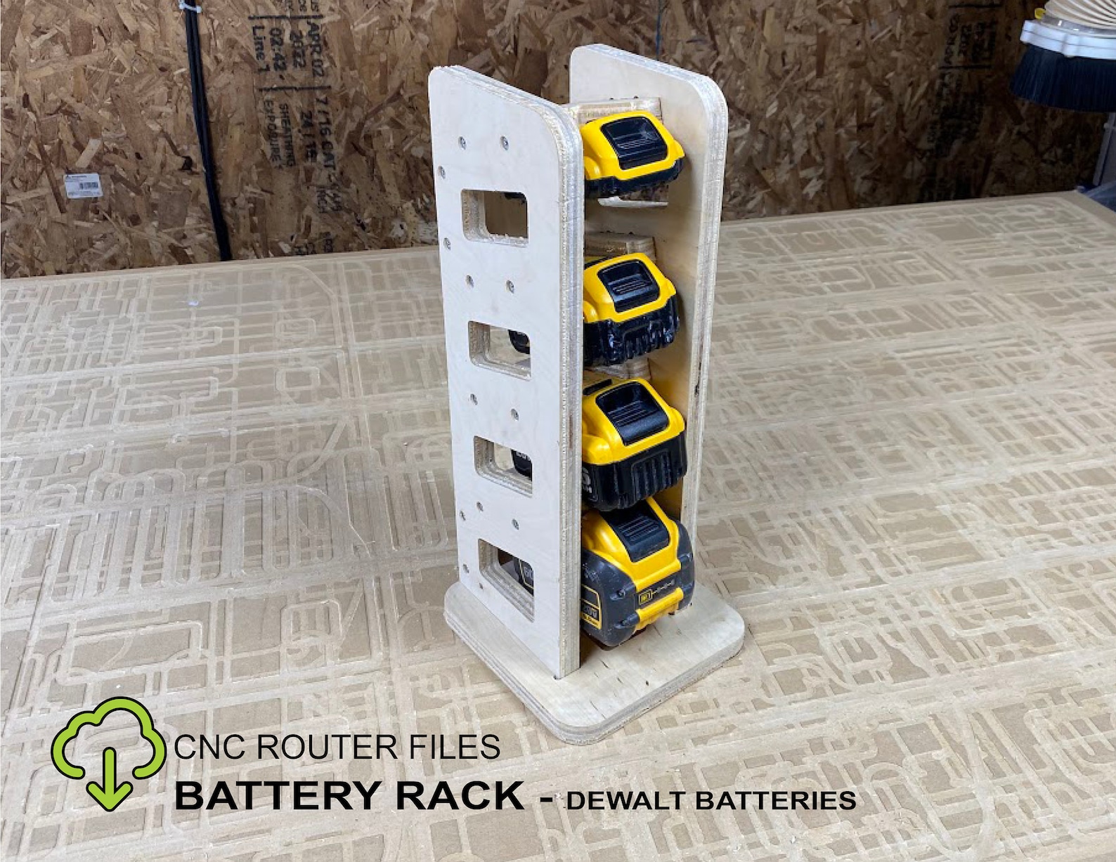Battery Storage Rack Holder for Dewalt 20v SVG DXF CNC Router - Etsy