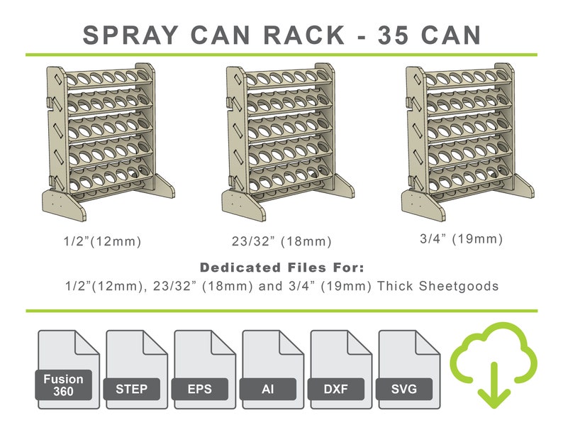 35 Can Spray Can Rack CNC Router Design File Fusion 360 DXF - Etsy