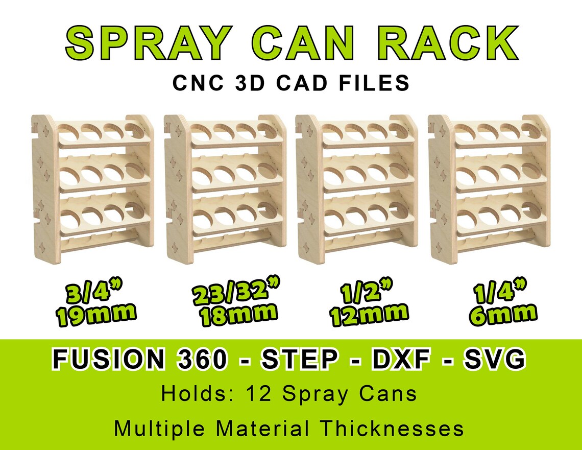 CNC Digital Design File Spray Can Wall Storage Rack Spray | Etsy