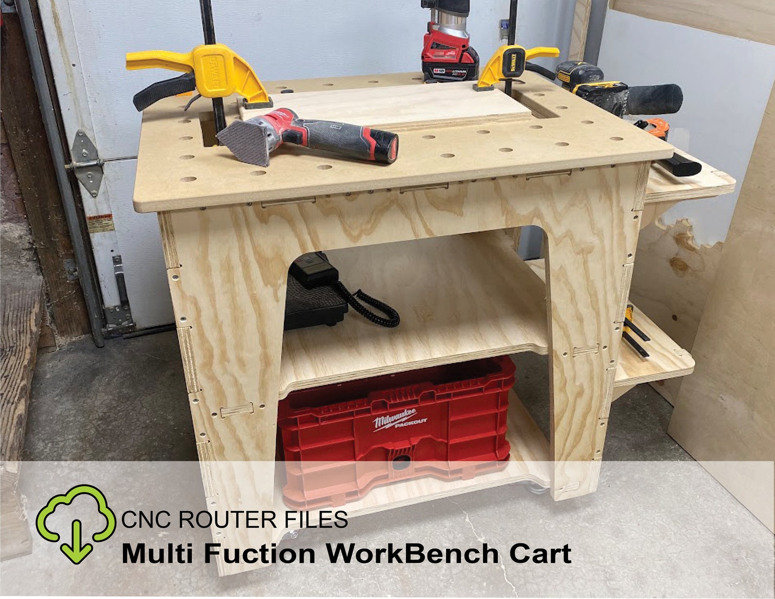 CNC Files for Wood Dog Hole Workbench Cart - Mobile Workshop Clamping ...