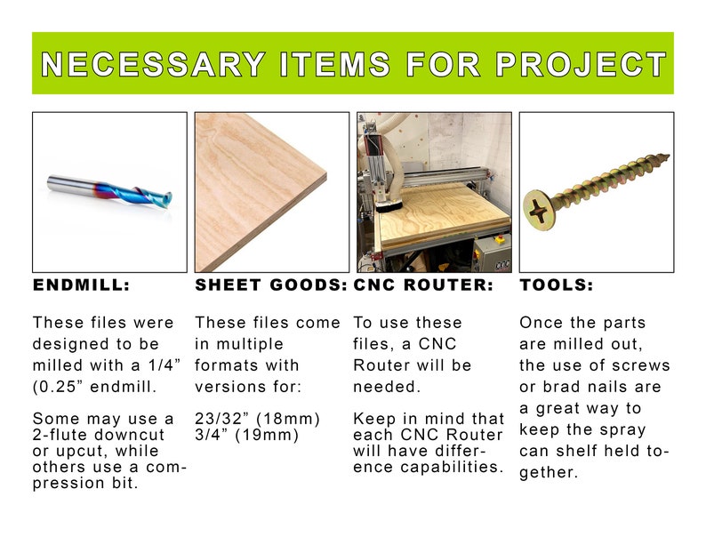 CNC Router Spray Can Rack Shelf Files, Spray Paint Aerosol Can Lube ...