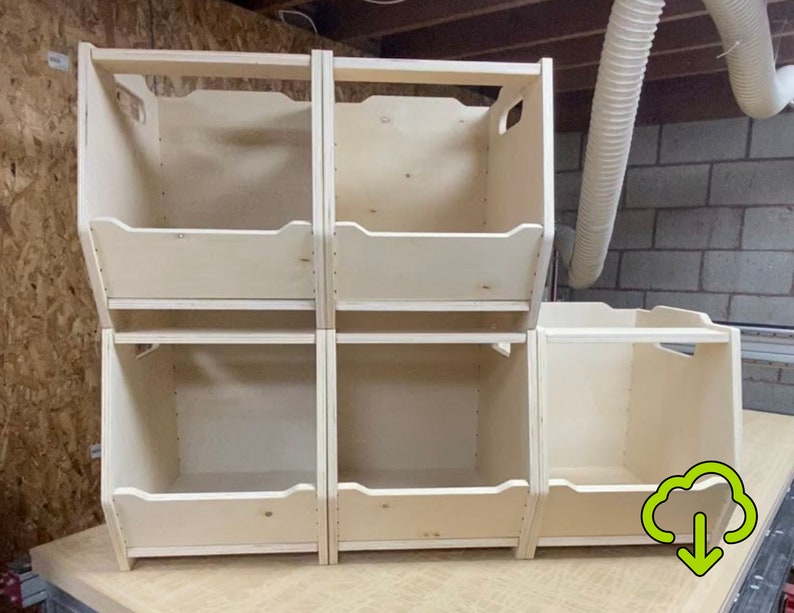 CNC Files for Wood Stackable Storage Bins Modular Workshop - Etsy