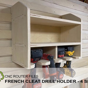 CNC Router Files French Cleat Wall Cordless Tool Organizer 4 Slot ...