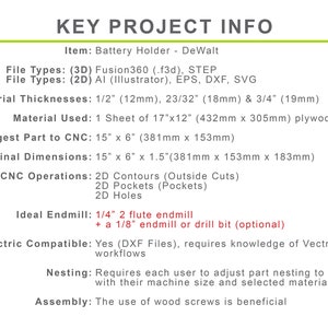Wall Mounted Battery Holder for Dewalt 20v SVG DXF CNC Router Files ...