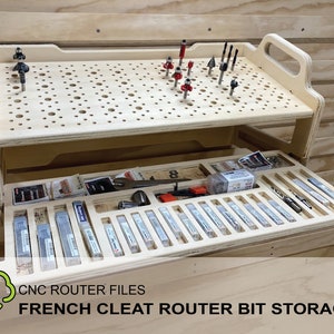 CNC Router Files French Cleat Router Bit Holder Rack, Drill Bit ...