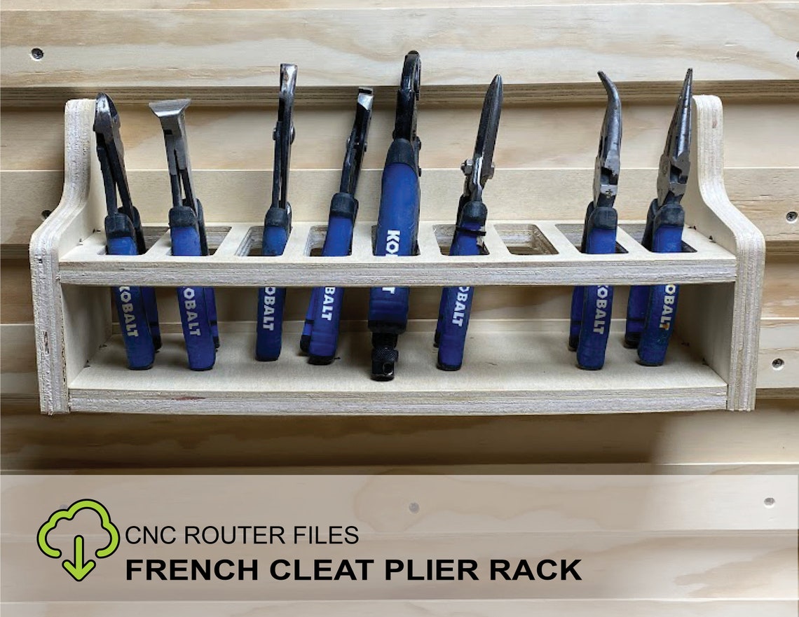 CNC Files for Wood French Cleat Plier Holder SVG - French Cleat Wall ...