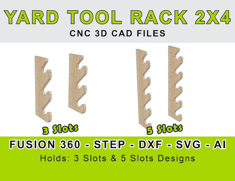 CNC Router Yard Tool Storage Rack Mounted to 2x4 Files, Shovel Rack ...