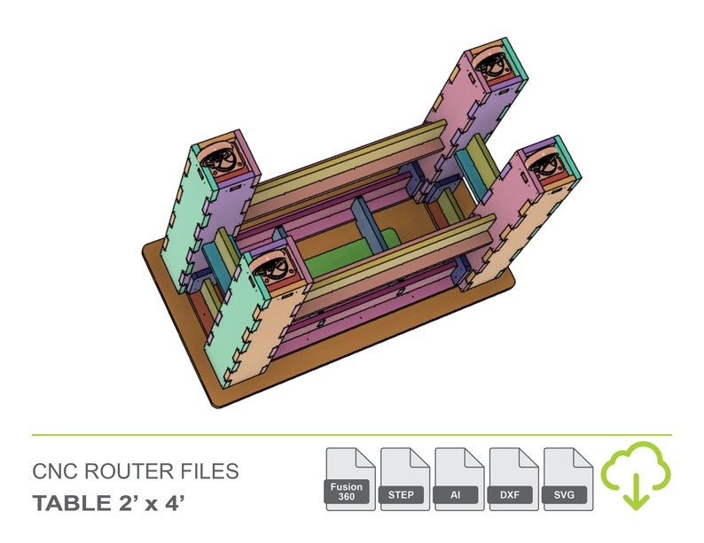 2x4 Workbench Table CNC Table Files Workbench Plans Fusion - Etsy