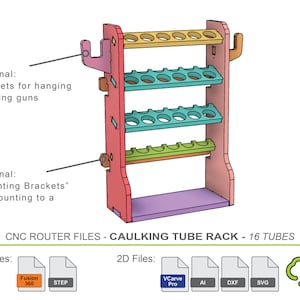 CNC Router Files Caulk Tube Holder, CNC Files for Wood Caulk Tube ...