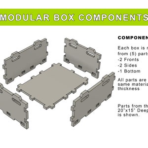 CNC Router Stackable Box Crate Files, 5 Box Set, DIY Modular Plywood ...