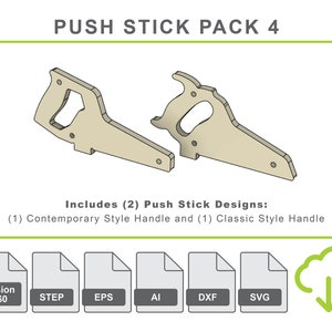 Saw Handle Push Stick Pack 4 CNC Router Files, Pack of Multiple Saw ...