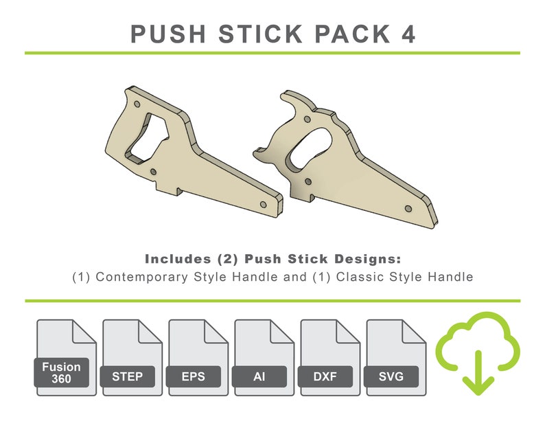 Saw Handle Push Stick Pack 4 CNC Router Files, Pack of Multiple Saw ...