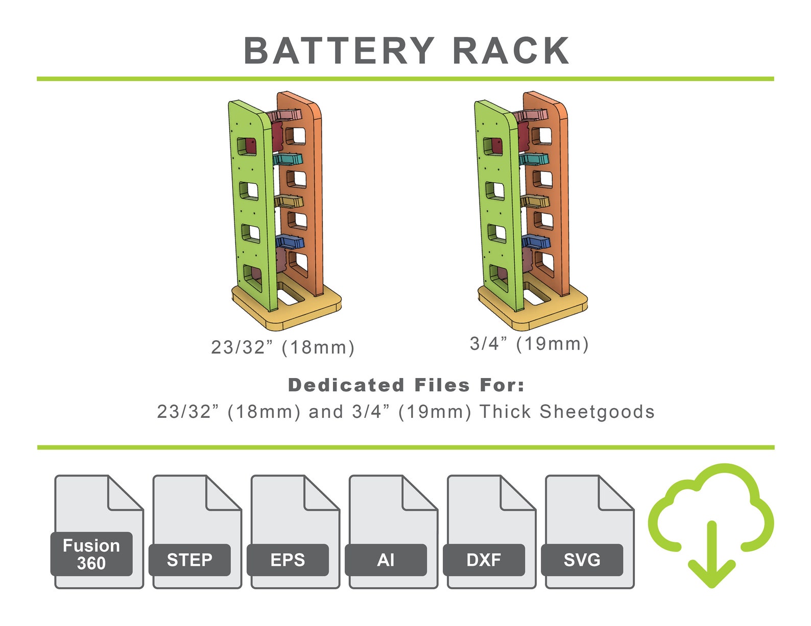 Battery Storage Rack Holder for Dewalt 20v SVG DXF CNC Router - Etsy