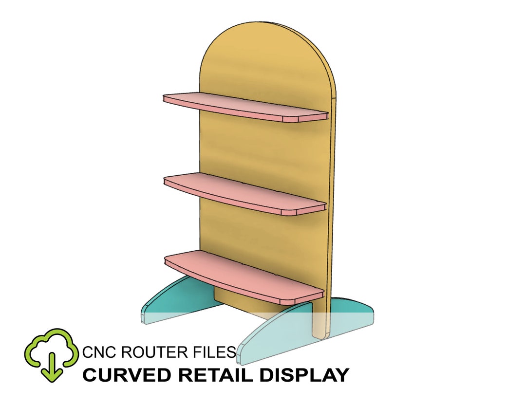 CNC Router Files Curved Modern Retail Display Board - Freestanding ...