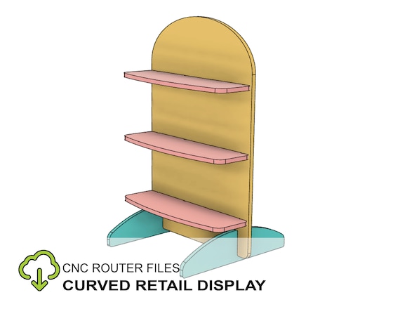 CNC Router Files Curved Modern Retail Display Board - Etsy