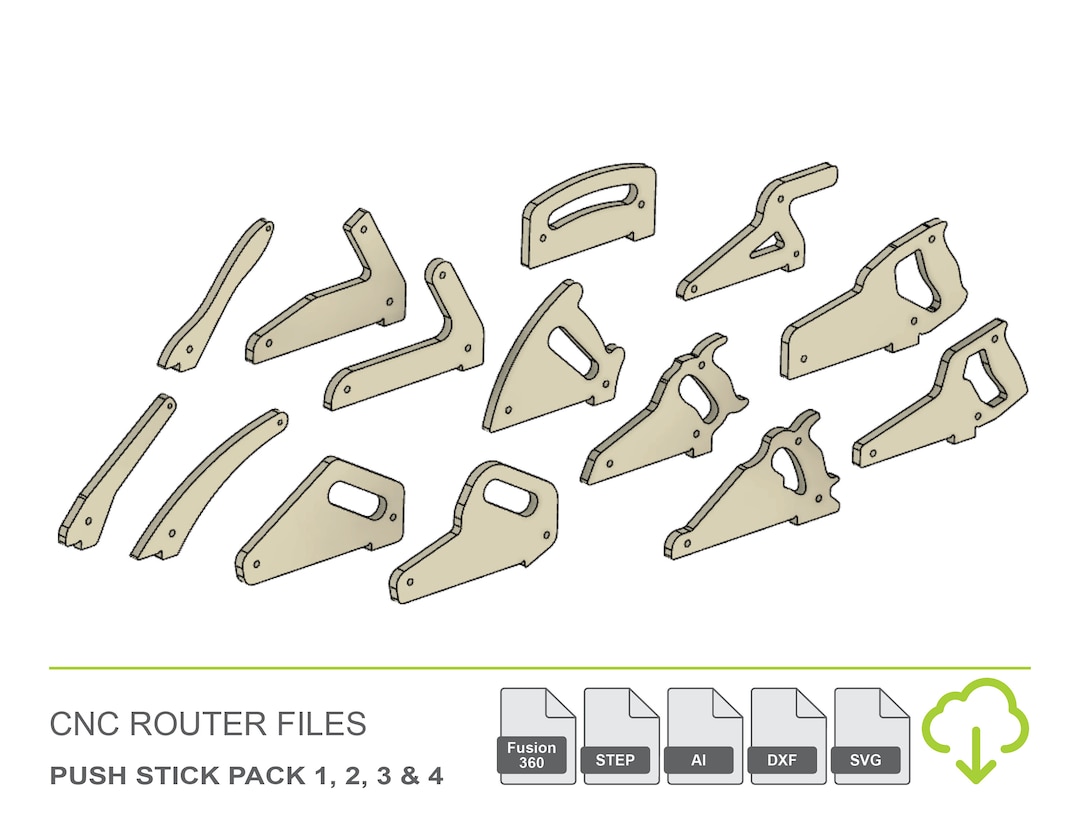 Table Saw Push Stick Bundle CNC Router Files, Pack of Multiple Push ...