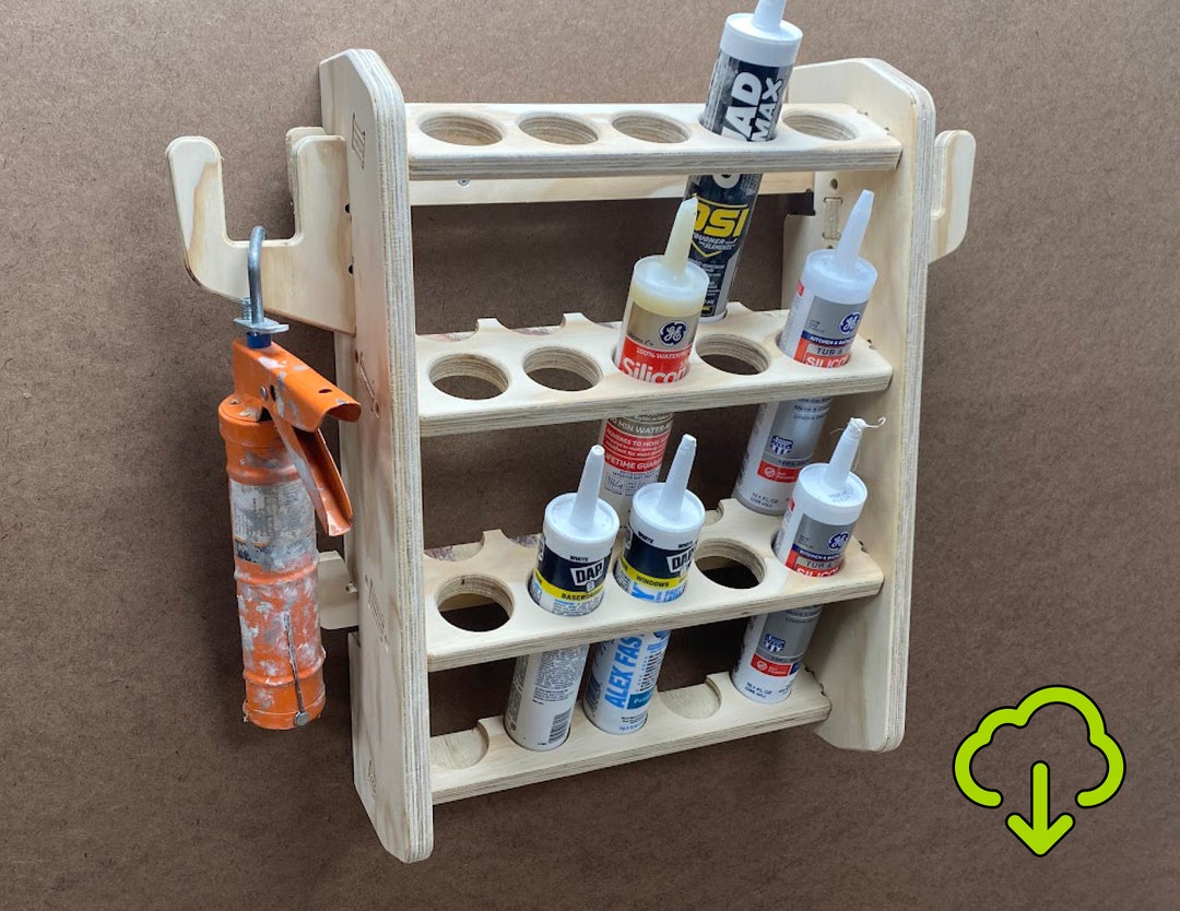 CNC Router Files Caulk Tube Holder 15 Tubes, CNC Files for Wood Caulk ...