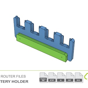 Wall Mounted Battery Holder for Dewalt 20v SVG DXF CNC Router Files ...