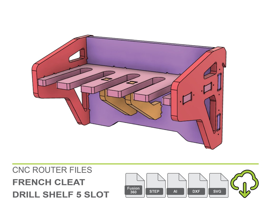 CNC Router Files French Cleat Wall Cordless Tool Organizer 5 - Etsy