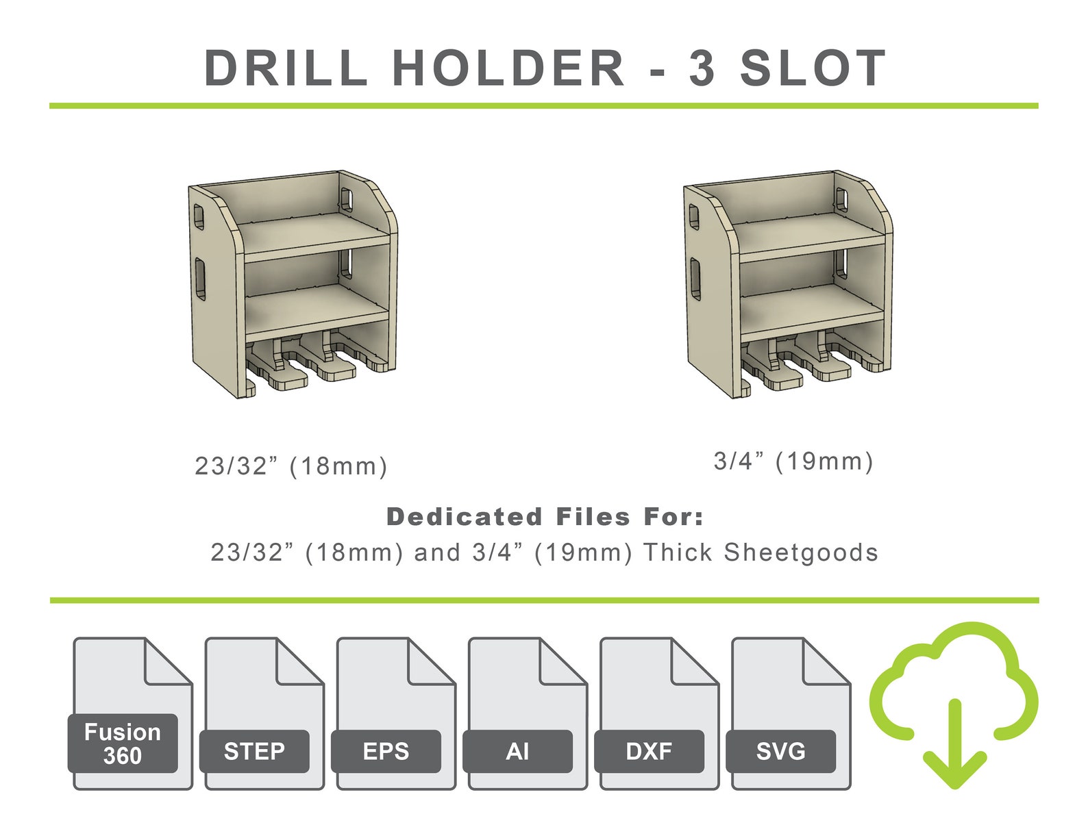 3 Slot Drill Holder Charging Station CNC Files Power Tool - Etsy