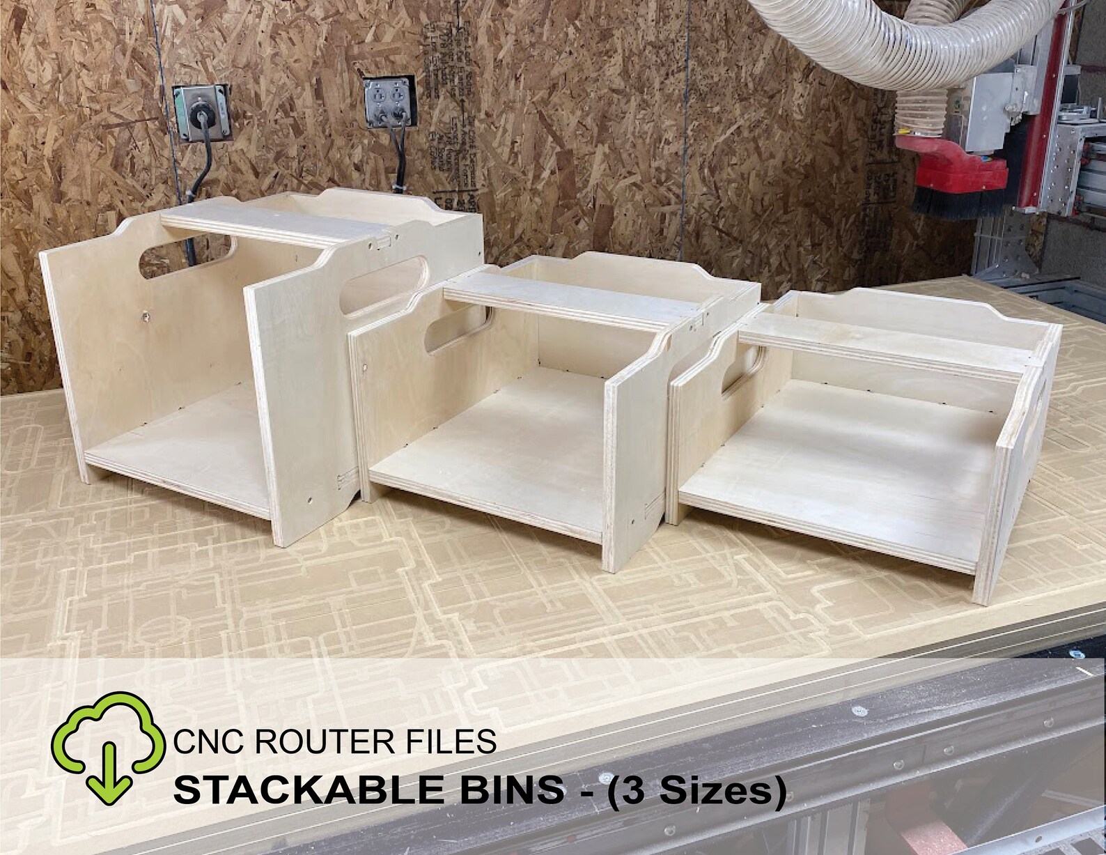 CNC Router Files Stackable Storage Box Boxes- 3 Size Bundle - Etsy