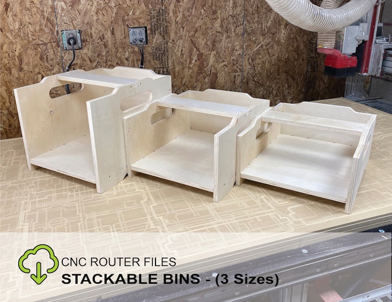 Cnc Router Files Stackable Storage Box Boxes 3 Size Bundle Etsy