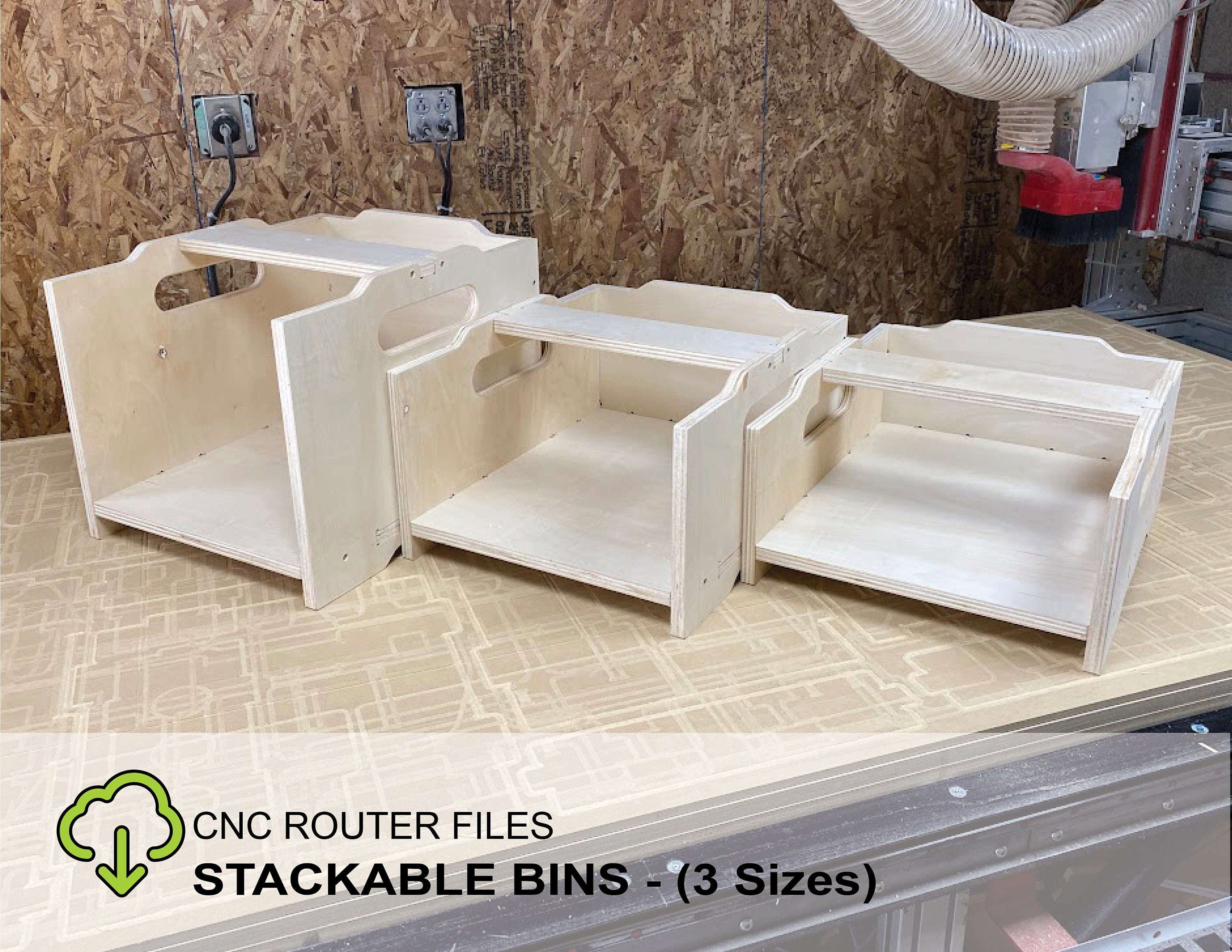 CNC Router Files Stackable Storage Box Boxes 3 Size Bundle - Etsy