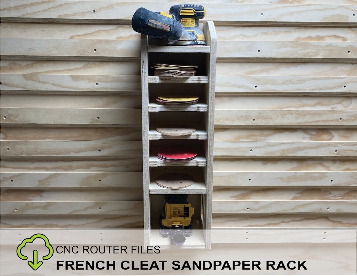 CNC Files for Wood French Cleat Sandpaper Organizer - French Cleat Wall ...
