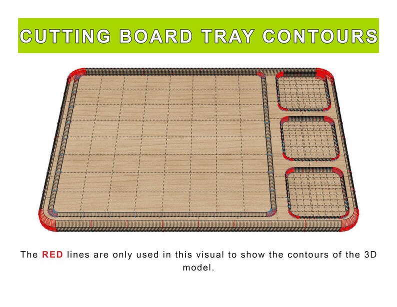 CNC Router File Cutting Board Tray Serving Tray 3D Model | Etsy