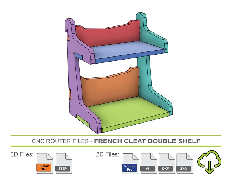 CNC Router Files French Cleat Shelf Cabinet Shelves Shelving - Etsy